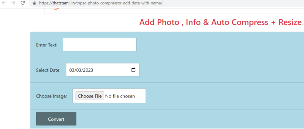 TNPSC Photo Compressor and Resizer | Add Name and Date in Online TNPSC Photo Editor